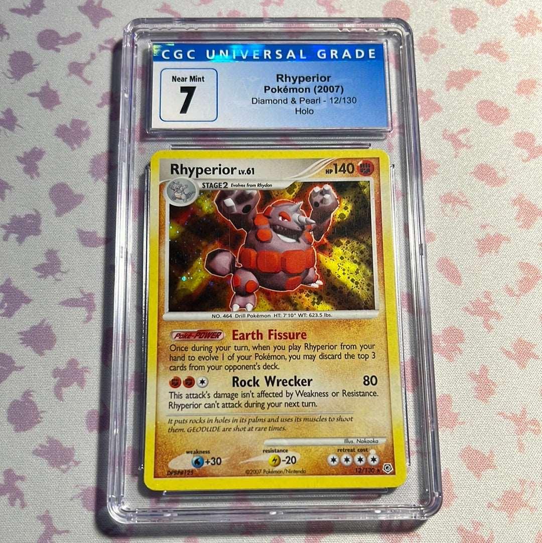 CGC 7 - Rhyperior - Diamond & Pearl - 12/130 - Holo (2007) – American Hobby Time LLC