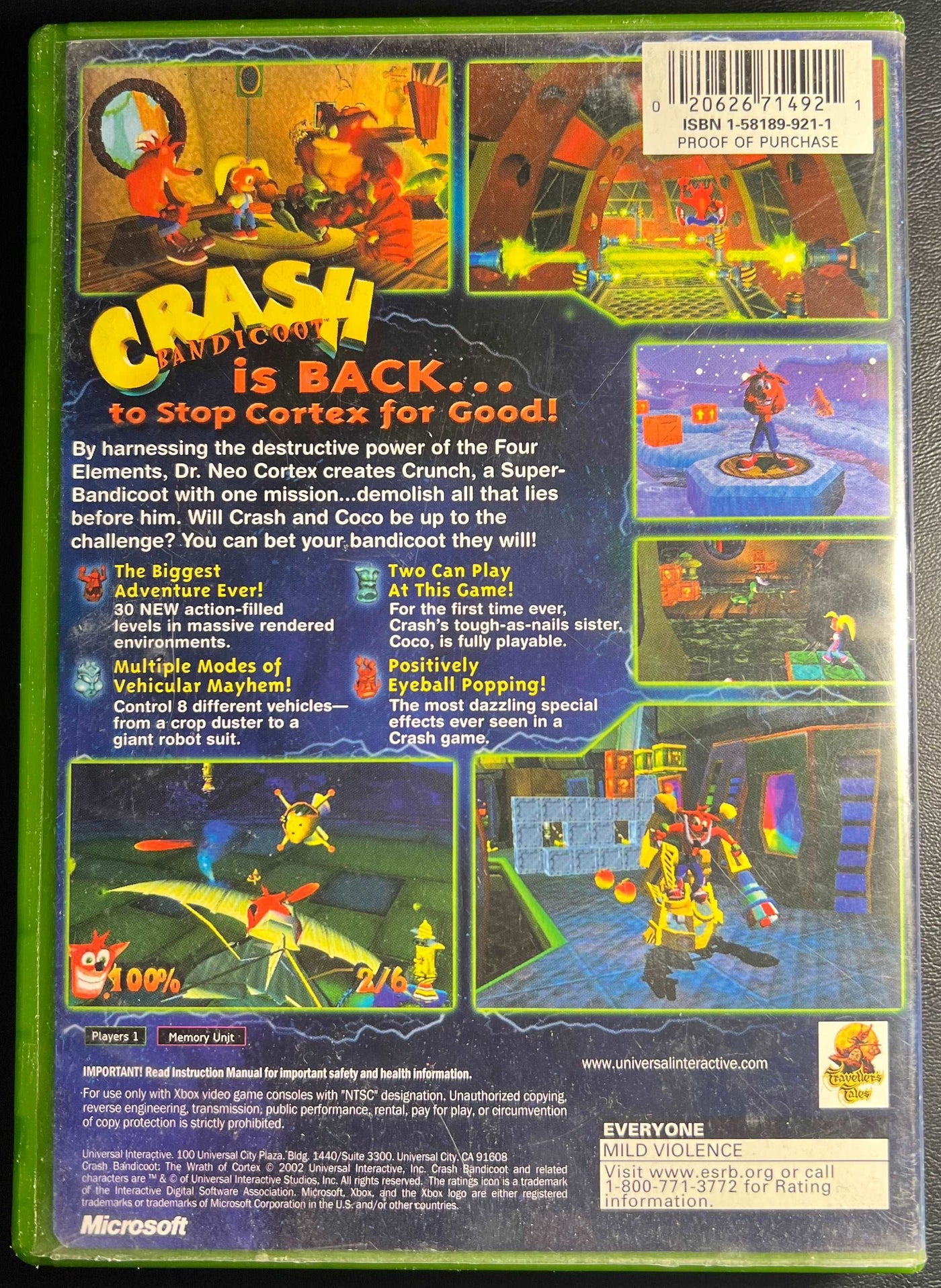 XBOX - Crash Bandicoot The Wrath of Cortex - Box/NoManual – American ...