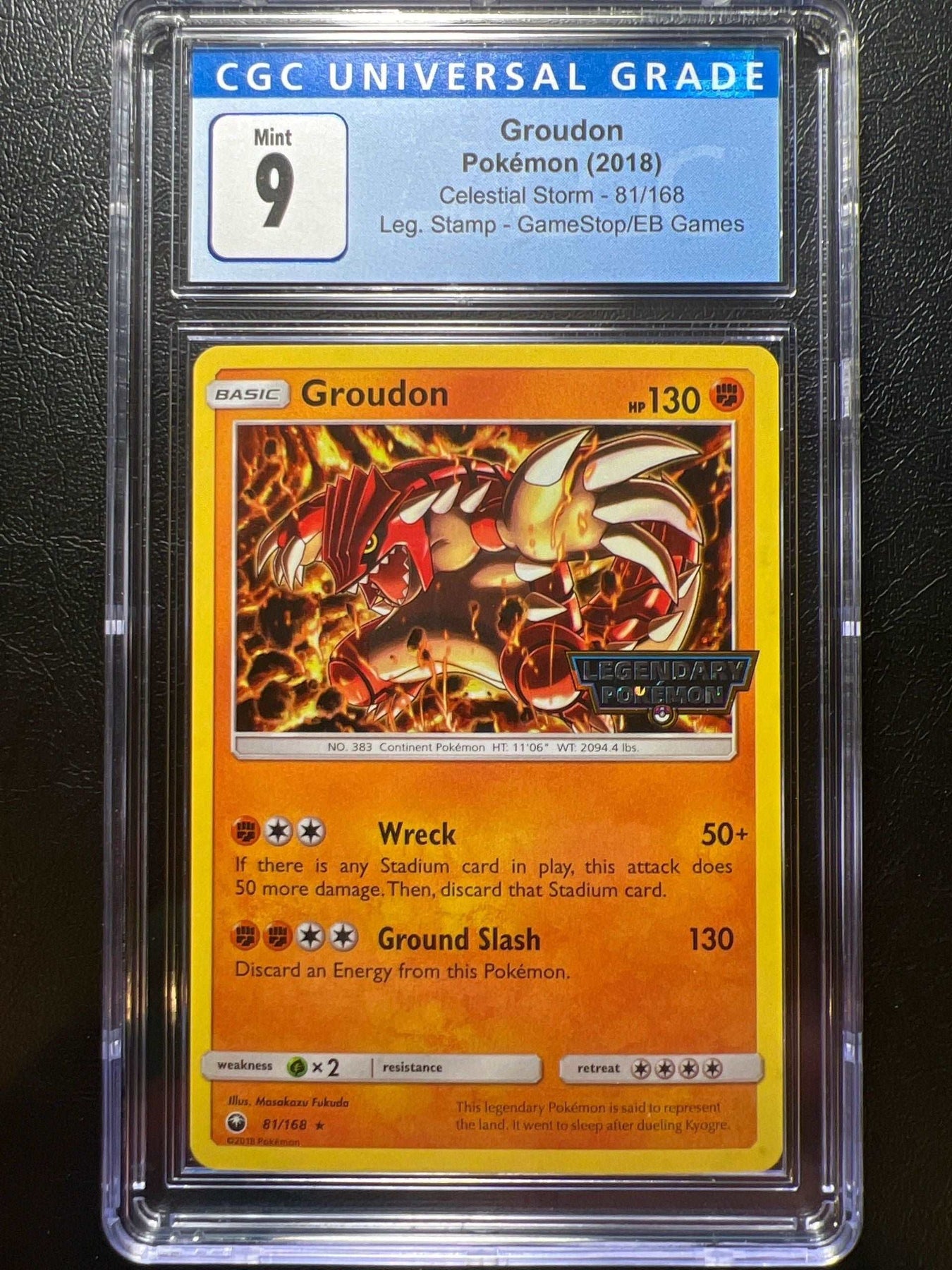 CGC 9 - Groudon - Celestial Storm - Legendary Stamp - Gamestop/EB Game ...